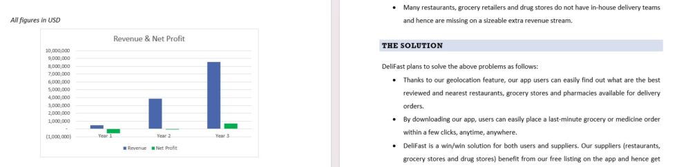 Delivery App Business Plan Template - With Financial Plan in Excel