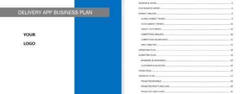 Delivery App Business Plan Template - With Financial Plan in Excel